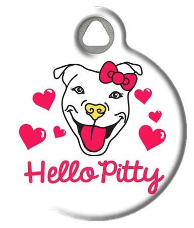 Funny Hello Pitty | Pitbull Parody Dog Name Tag