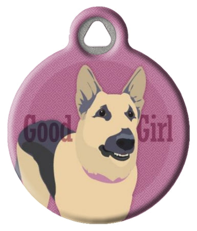Golden Retriever Good Girl Tag Design | Dog Tag Art